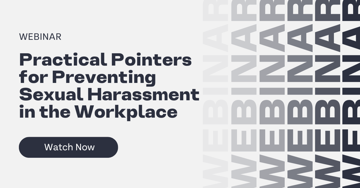 Preventing Sexual Harassment In the Workplace | HR Duo Webinar